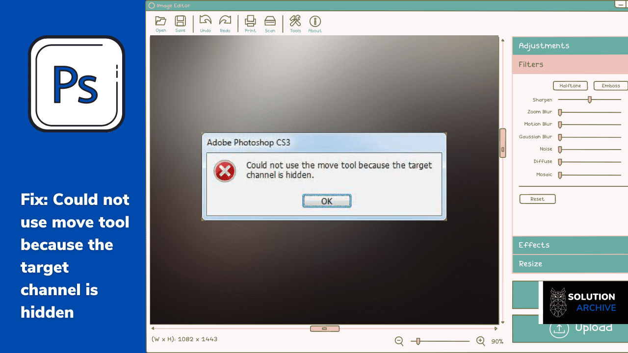 Fix: "Could not use move tool because the target channels is hidden" Popup